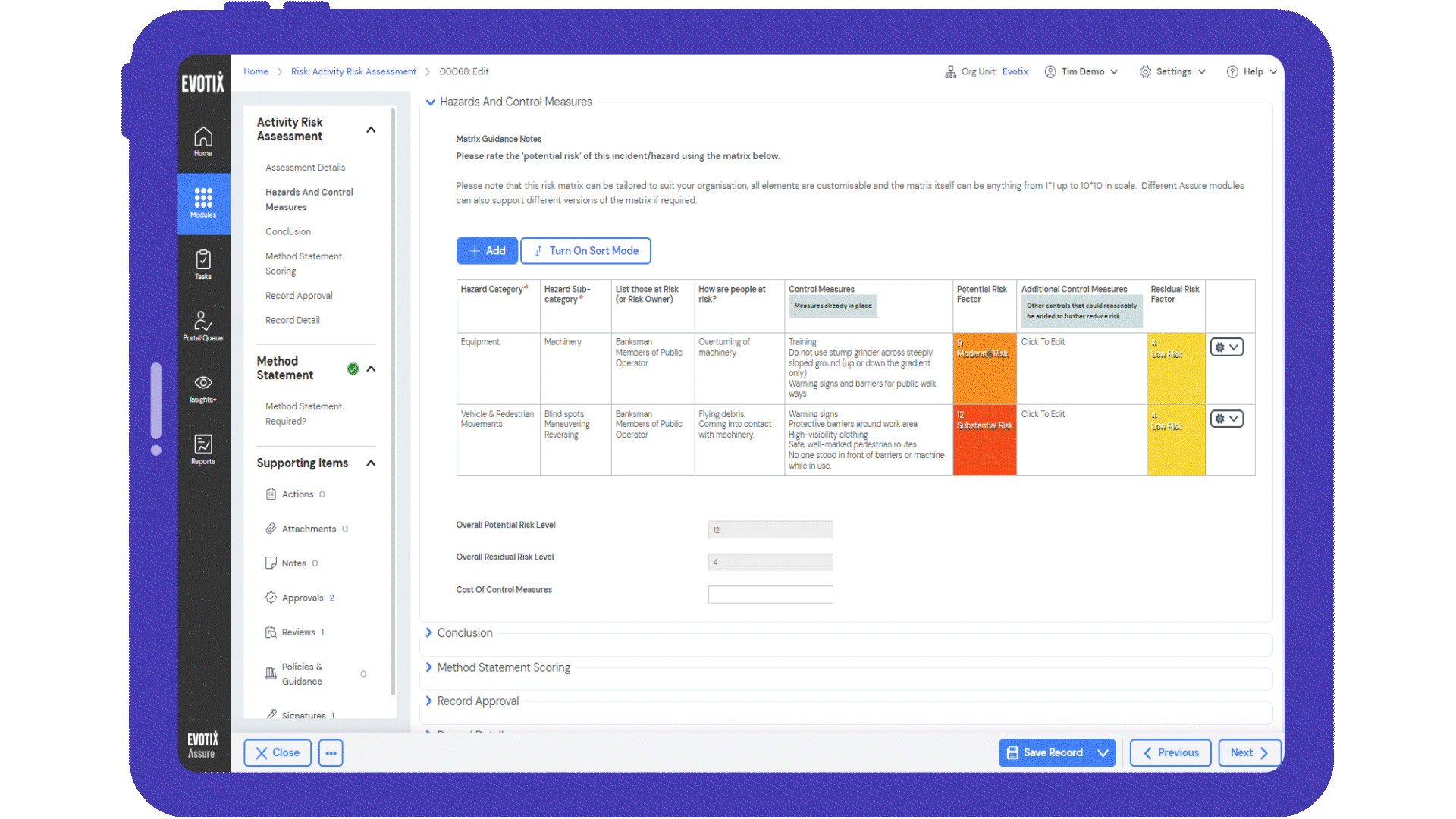 EHS Hazard and Risk Management | Evotix